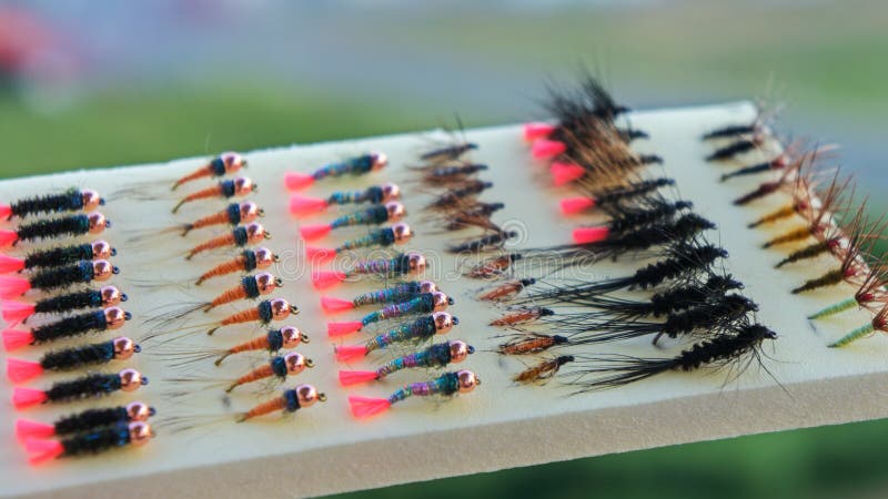 Flies for fly fishing stock photo. Image of hook, recreation - 190040708