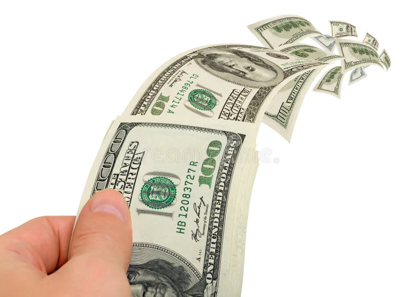 Flying dollars stock photo. Image of isolated, twirl - 15741624