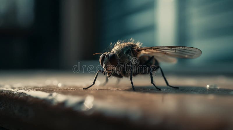Flies on the Table are Silent Stock Illustration - Illustration of ...