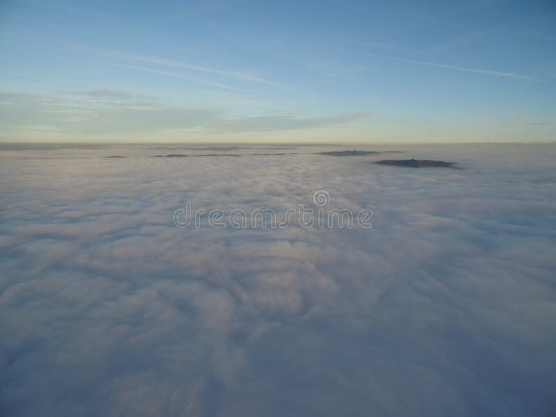 Flight Above Clouds through the Cloudy Sky Stock Image - Image of ...