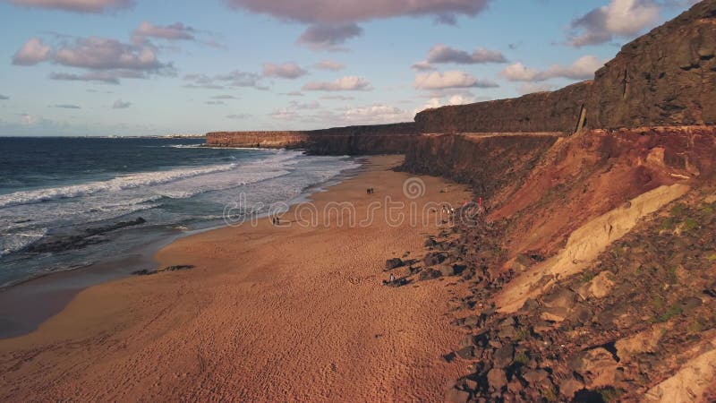 A Flight Along the Cliffs, the High Coast of the Canary Islands. Stock ...