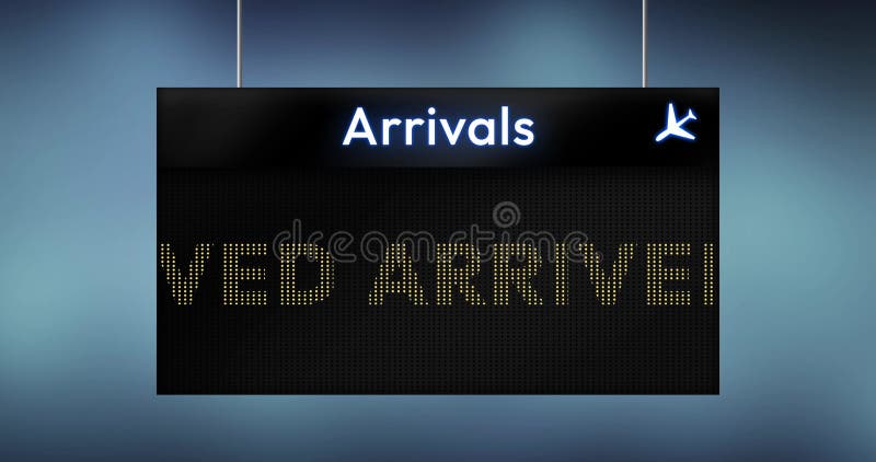 Flight Arrived on Time Showing on the Digital Screen, Airport Concept ...