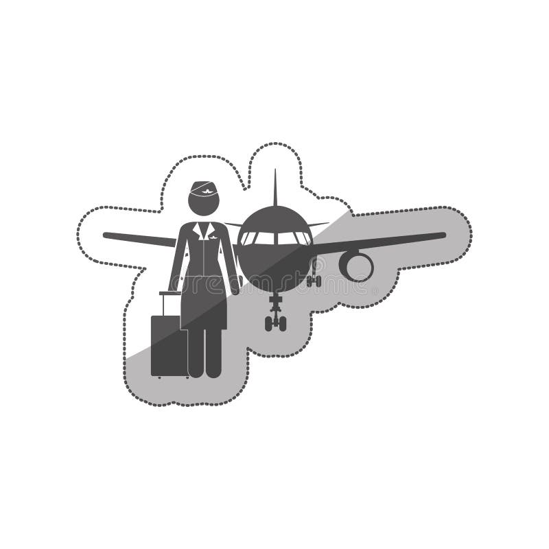 Flight assistant pictogram stock vector. Illustration of person - 84933217