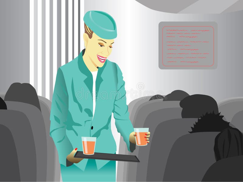 Flight attendant stock vector. Illustration of drawing - 27195619