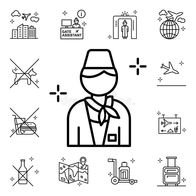 Flight Attendant Icon. Airport Icons Universal Set for Web and Mobile ...