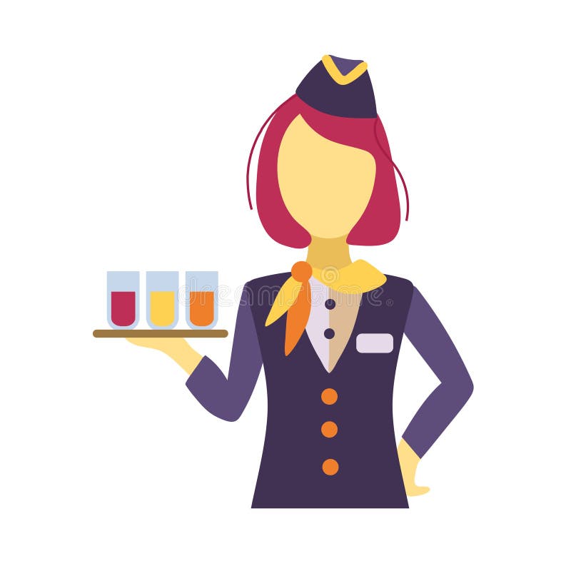 Flight Attendant Icon Clipart Logotype Isolated Vector Illustration ...