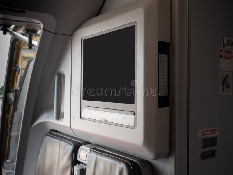 Flight Attendant Panel F.a.P. at Forward Galley Entrance Door. Empty ...