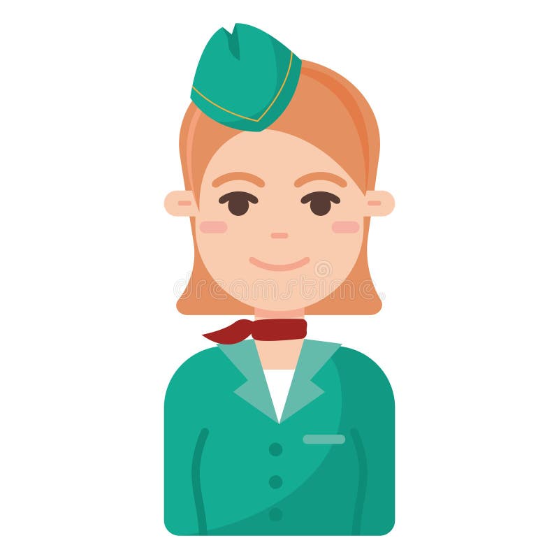 Flight Attendant Woman. Vector Stock Vector - Illustration of travel ...
