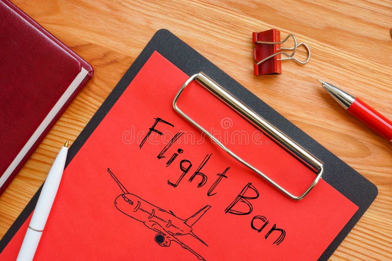 Flight Ban is Shown on the Business Photo Using the Text and the ...