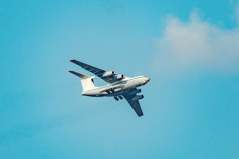 Flight of the Big Cargo Airliner. Stock Photo - Image of mega, freight ...