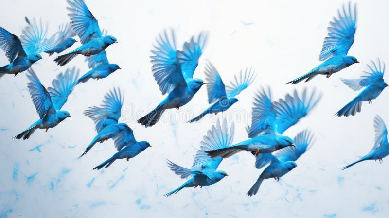 Flight blue bird flying stock illustration. Illustration of ...