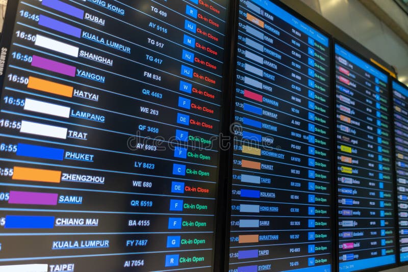 Flight Board at the Airport Editorial Photography - Image of ...