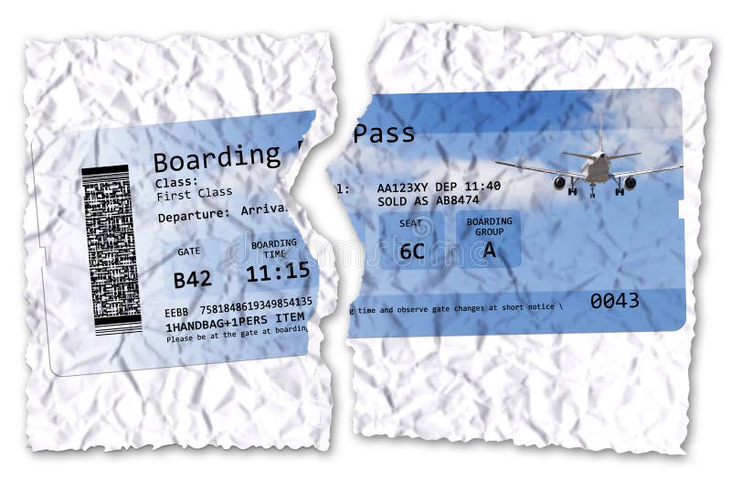 Flight Cancelled Concept with Ripped Flight Ticket - Concept Image ...