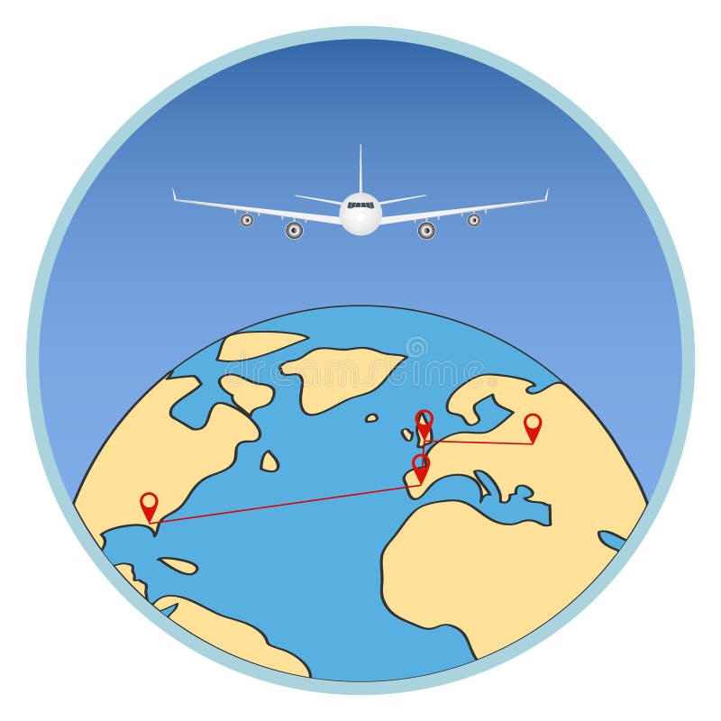 Flight between cities stock vector. Illustration of flight - 90602842