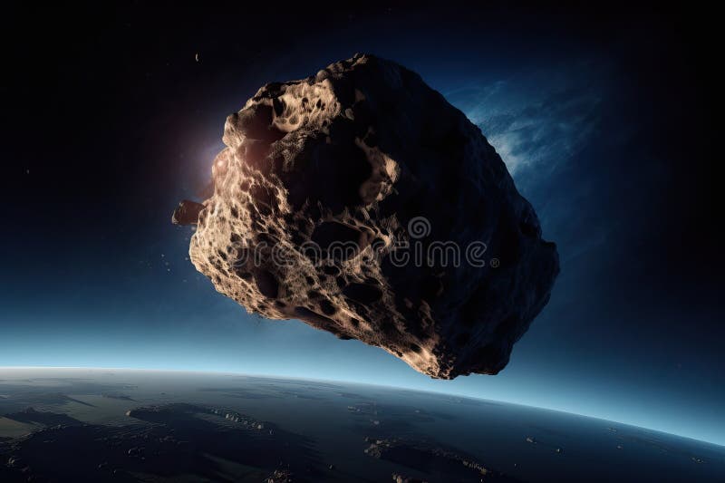 The Flight of a Comet Over the Planet, a Comet in Space, a Meteor and ...