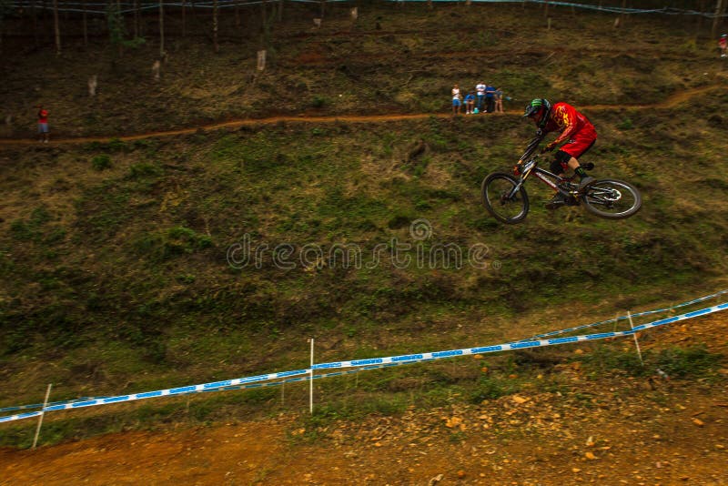 Flight Control Downhill Fox Racer MTB Editorial Photography - Image of ...