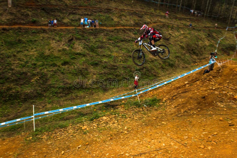 Flight Control Downhill Racer MTB Editorial Photography - Image of ...