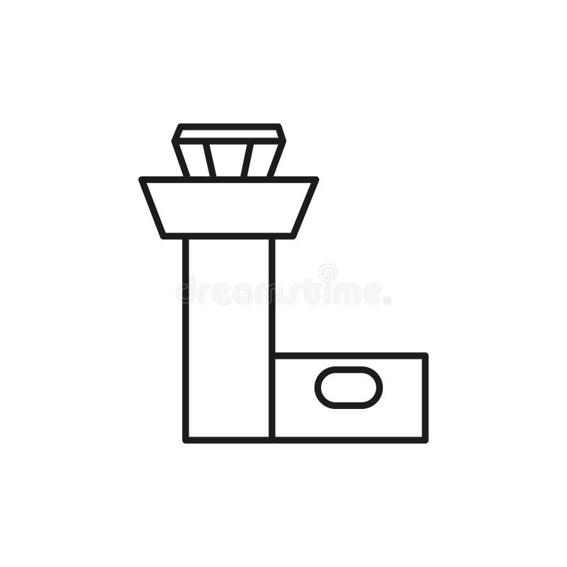 Flight Control Tower Icon Flat Line Symbol Set Stock Vector ...