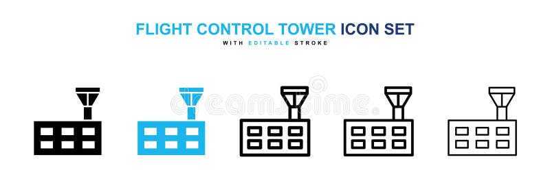 Flight Control Tower Icon Vector Stock Vector - Illustration of ...