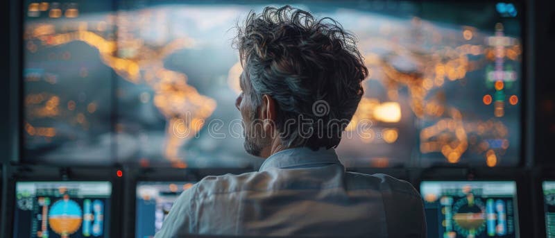 The Flight Controller Monitors the Flight Plan of the Aircraft on the ...