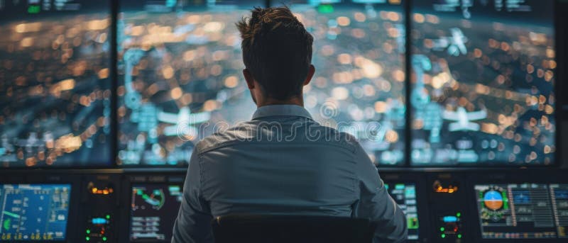 The Flight Controller Monitors the Flight Plan of the Aircraft on the ...