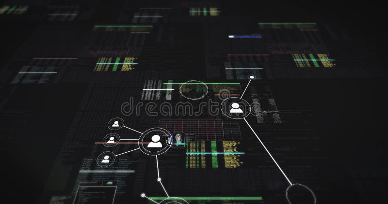 Fly through 3D Digital Connection Network Animation - Digital Generated ...