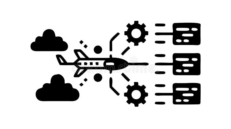 Flight Data, Aerospace Logistics, Vector Design Generative AI Stock ...