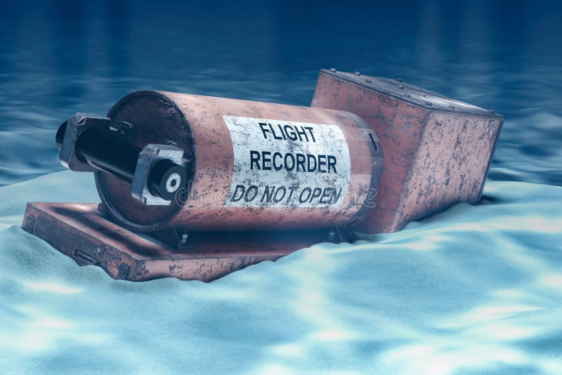 Flight Data Recorder, Black Box Underwater. 3D Rendering Stock ...
