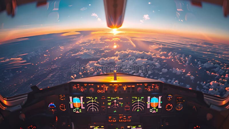 Flight Deck: Animation Shows View from Airplane Cockpit, Pilot S ...