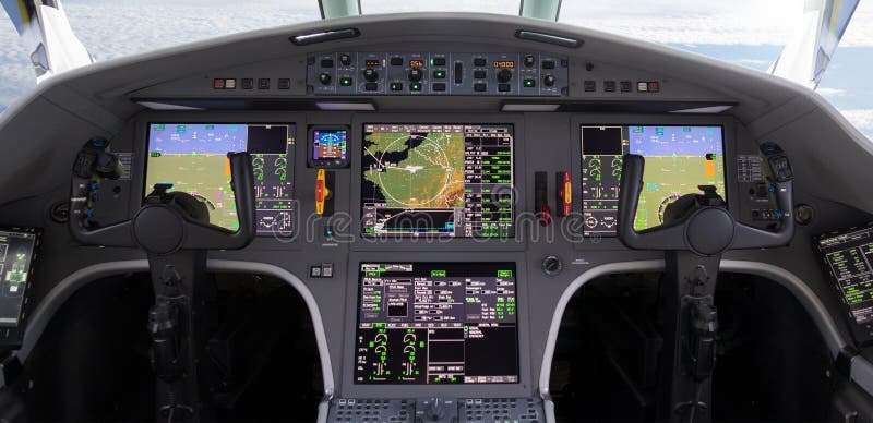 Flight deck modern plane editorial stock photo. Image of altitude ...