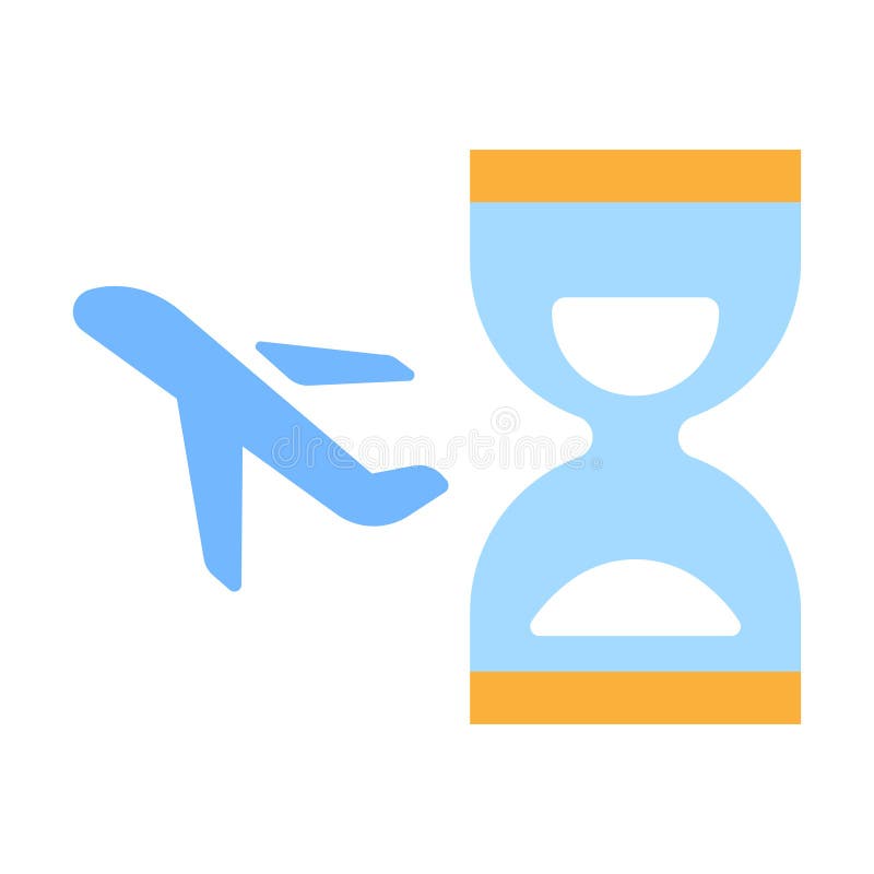 Flight Delay Flat Illustration Stock Vector - Illustration of timer ...
