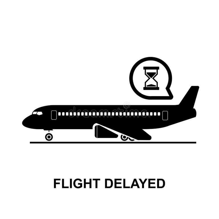 Flight Delayed Icon Isolated on Background Vector Illustration. Stock ...