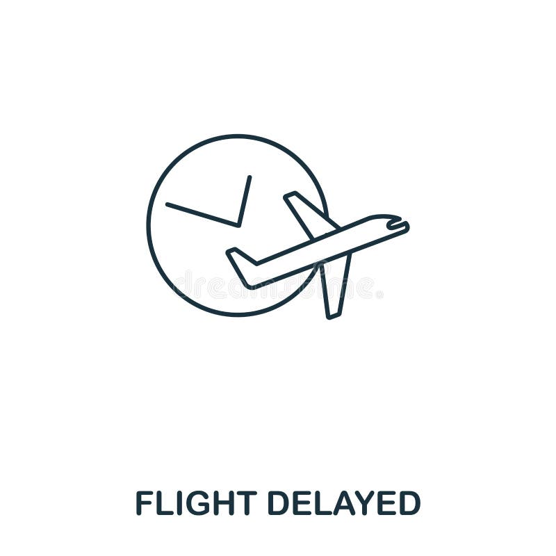 Flight Delayed Icon. Flat Creative Element from Airport Icons ...