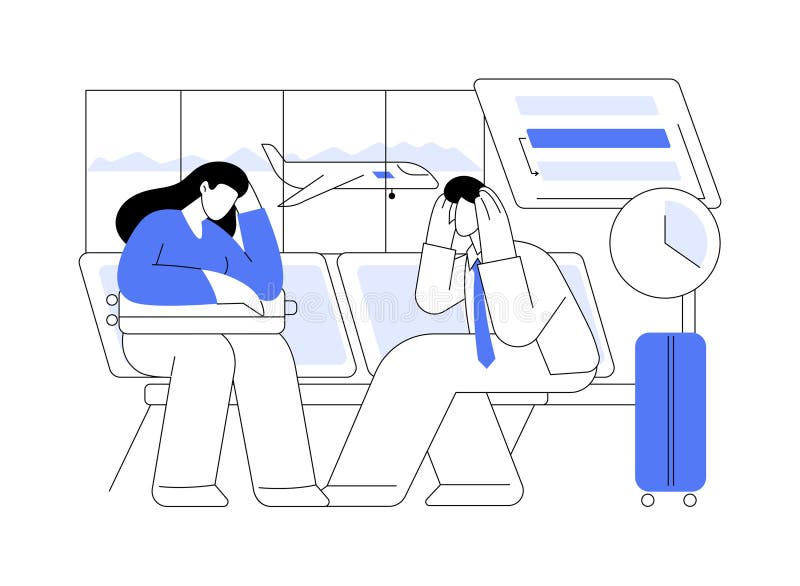 Flight Delayed Isolated Cartoon Vector Illustrations. Stock Vector ...