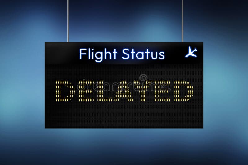 Flight Delayed Showing on the Digital Screen, Airport Concept ...