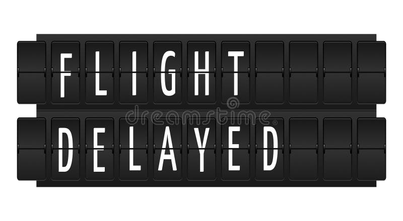 Flight delayed text stock illustration. Illustration of flying - 23449780