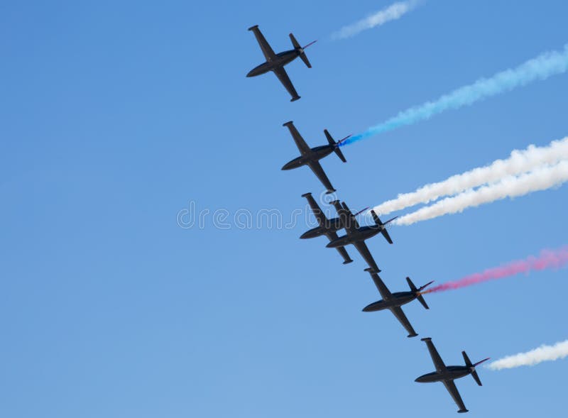 Flight Demonstration Team stock image. Image of aircraft - 45249535