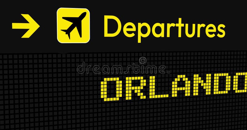 Flight Departure from Orlando Moving on Screen. Capturing the Moment of ...