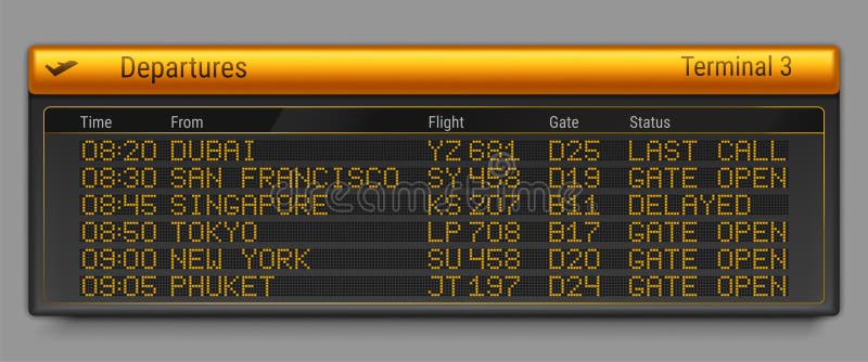 Timetable Travel Board Stock Illustrations – 2,512 Timetable Travel ...