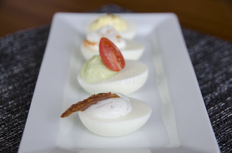 Flight of deviled eggs stock photo. Image of eggs, meat - 42591768