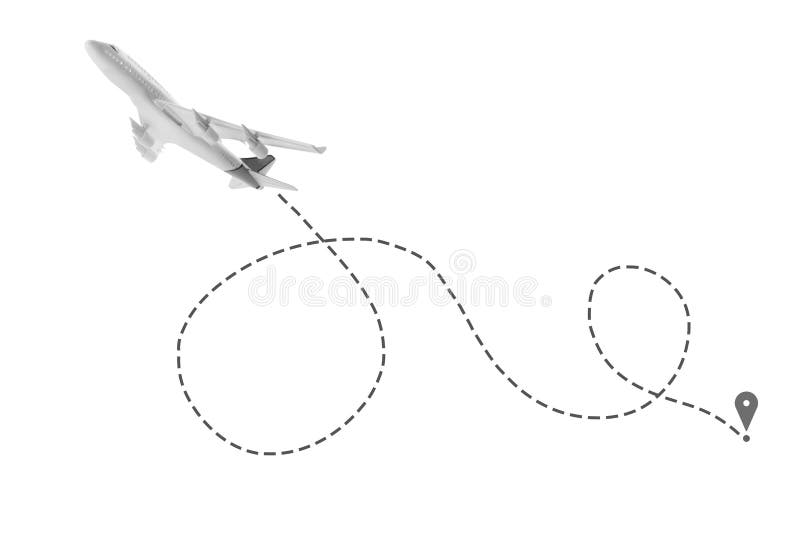 3D Illustration Plane in the Sky Stock Illustration - Illustration of ...