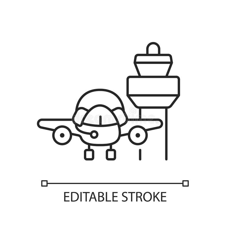 Flight Dispatch Chalk Linear Icon Stock Vector - Illustration of icon ...