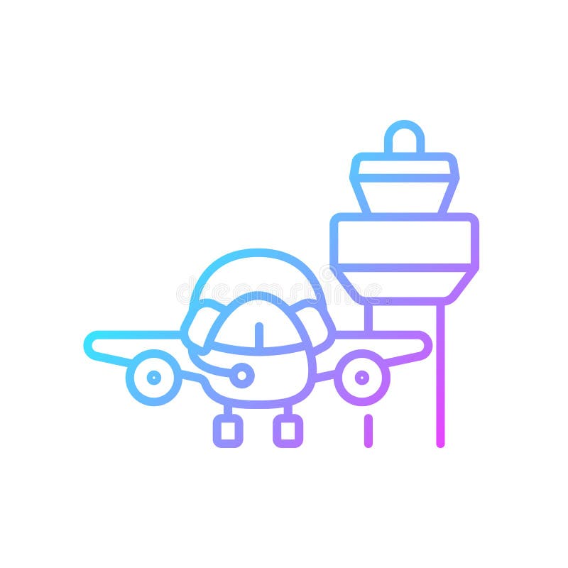 Flight Dispatch Gradient Linear Vector Icon Stock Vector - Illustration of airline, line: 211929597