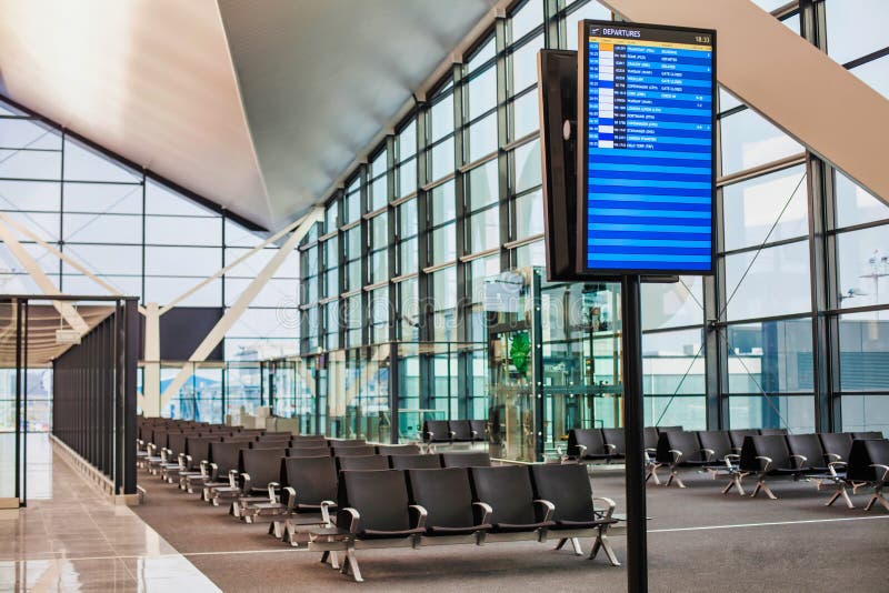 Flight Display Monitor in Airport Stock Image - Image of empty, poland ...
