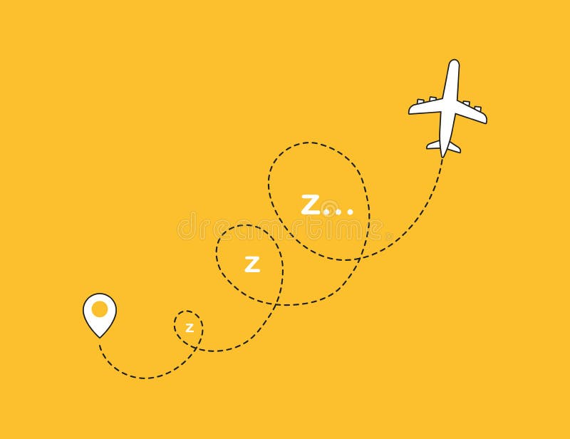 Airplane Travel Concept with Map Pins, GPS Points. Flight Start Point ...