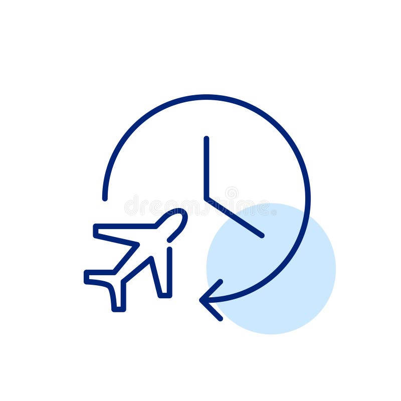 Flight Duration. Airplane and Clock Stock Vector - Illustration of ...