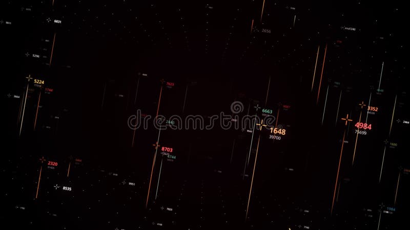 Flight through Flow of Digital Information with Lines and Digits ...