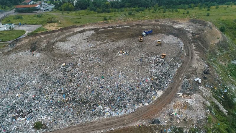 Flight Forward Over the Landfill and Garbage Stock Footage - Video of ...