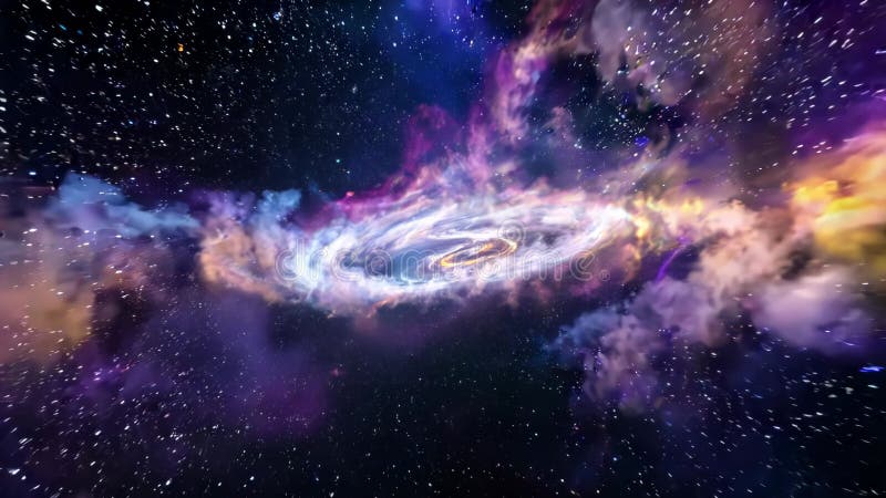 Flight through the Galaxy with Spreading Nebula Clouds, Shiny Stars and ...