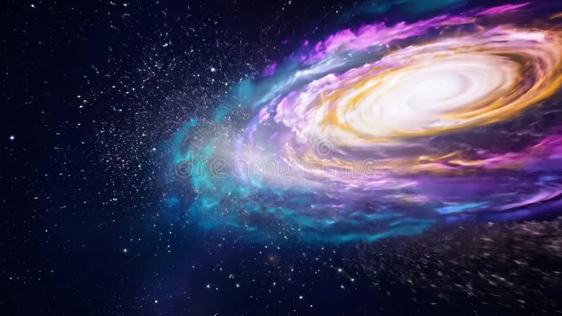 Flight through the Galaxy with Spreading Nebula Clouds, Shiny Stars and ...